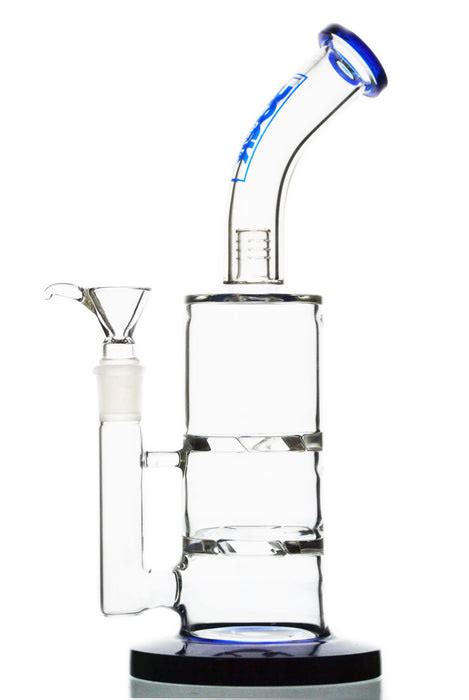 Rock Glass Bent Neck Turbine Perc Bong — Toker Supply