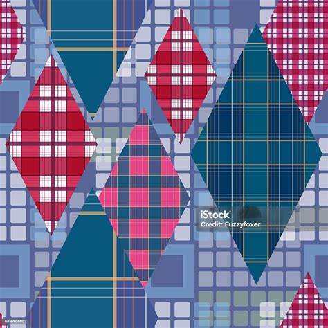 Patchwork Mulus Pola Kotakkotak Latar Belakang Ornamen Kotakkotak