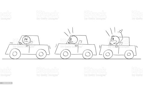 교통 체증 또는 혼잡에 화가 자동차 드라이버 벡터 만화 스틱 그림 일러스트 교통 체증에 대한 스톡 벡터 아트 및 기타 이미지 교통 체증 스틱피겨 차 Istock