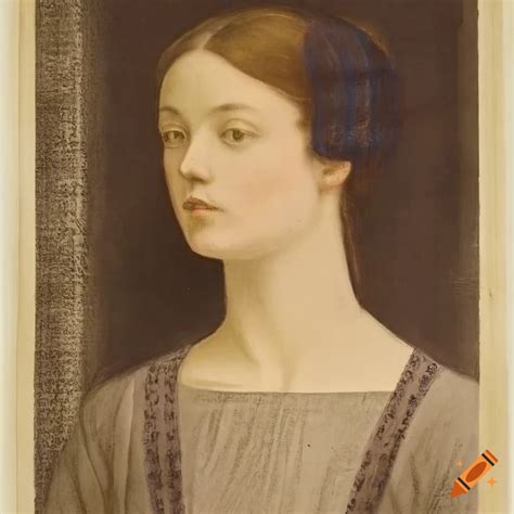 Group Of Pouty Pre Raphaelite Young Ladies With Long Hair In The Style