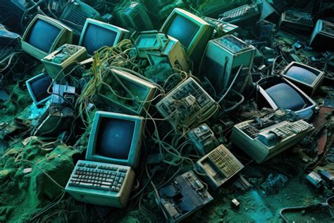 Ai Generated Old Computer In Garbage Dump Concept Of Pollution Of The