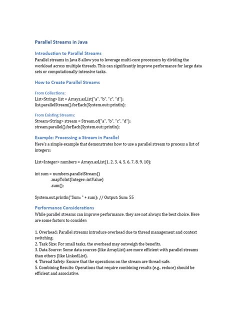 Parallel Streams In Java Pdf Parallel Computing Thread Computing