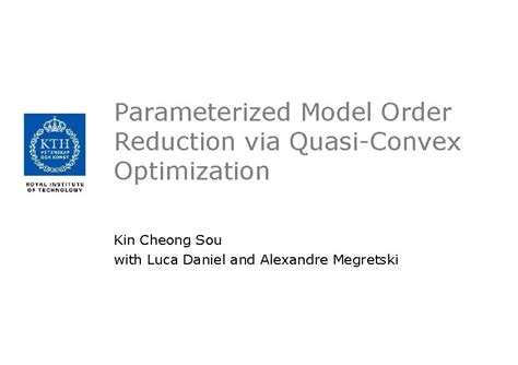 Parameterized Model Order Reduction Via Quasiconvex Optimization Kin