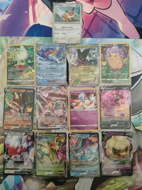 Lot De 13 Cartes Pokemon Ultra Rare V Vmax Ex Radieux Tg Holo Fr