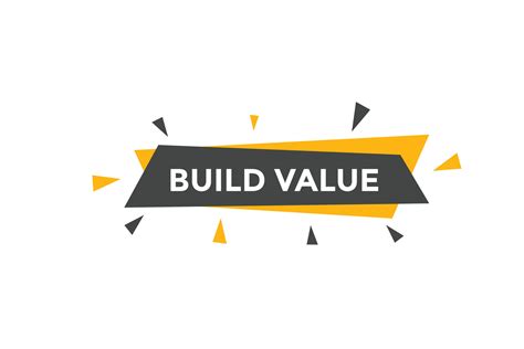 build value text button speech bubble build value colorful web banner