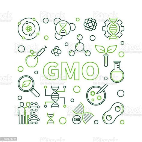 Gmo 벡터 사각형 윤곽선 컨셉 일러스트레이션 0명에 대한 스톡 벡터 아트 및 기타 이미지 0명 Dna 개념 Istock