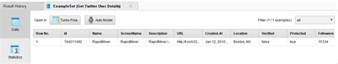 Using The Twitter Connector Altair Rapidminer Documentation