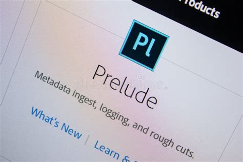 Ryazan Russia July 11 2018 Adobe Prelude Software Logo On The