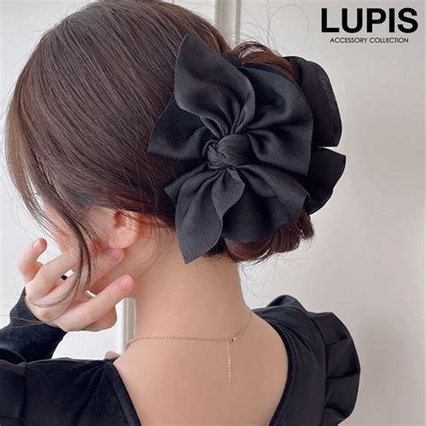 【楽天市場】ヘアクリップ バンスクリップ ヘアアクセサリー リボン 大きめ 上品 エレガント 華やか ガーリー かわいい シンプル 簡単