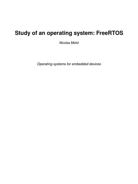 FreeRTOS Melot | PDF | Scheduling (Computing) | Computer Engineering