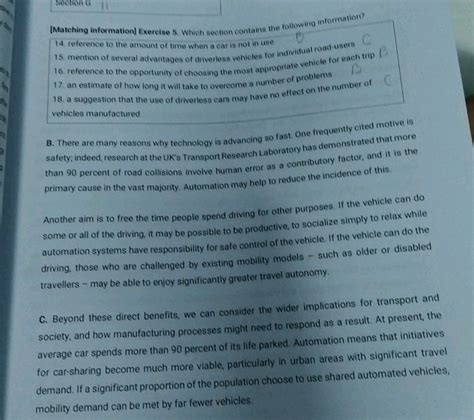 Section G Matching Information Exercise 5 Studyx