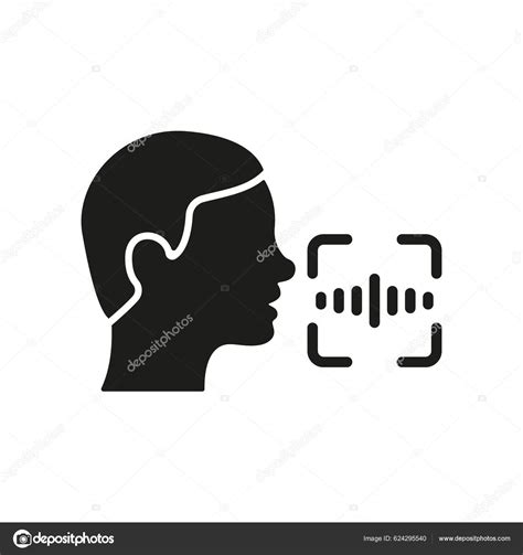 Command Voice Recognition Technology Silhouette Icon Access Identification Voice Glyph Stock