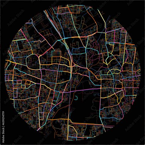 Colorful Map Of Vadodara Gujarat With All Major And Minor Roads Stock Vector Adobe Stock