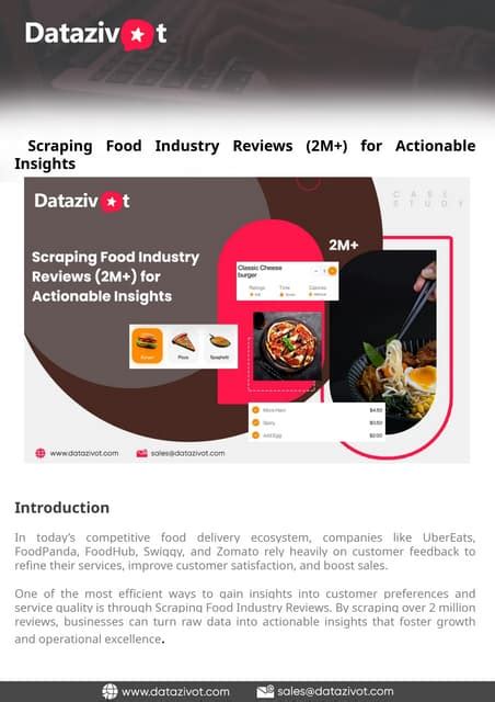 scraping food industry reviews 2m for actionable insights pptx