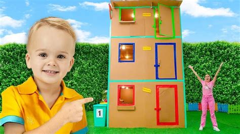 Влад и Ники Огромный картонный ДОМ и другие весёлые Приключения с Крисом Видео для детей