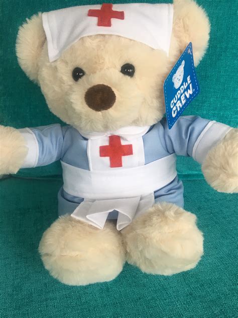 Nurse Teddy Bear Personalised Nhs Photo Badge Nurse Uniform Etsy