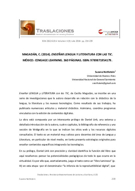 Pdf Magadán C 2014 Enseñar Lengua Y Literatura Con Las Tic
