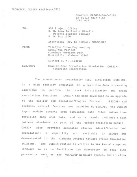 Pdf Scan To Scan Correlation Simulation Corsim Algorithm Description