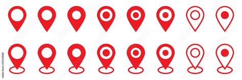 Maps Pin Red Location Map Icon Stock Vector Adobe Stock