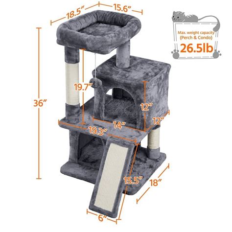 Topeakmart 36 H Cat Tree Tower With Double Condos Scratching Posts