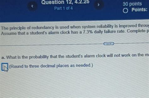 Solved The Principle Of Redundancy Is Used When System