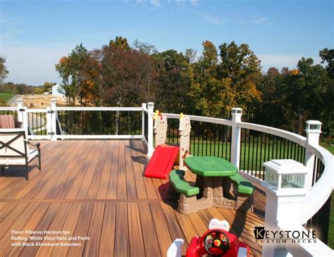 Fiberon Horizon Ipe Decking With White Vinyl Rails And Black Aluminum