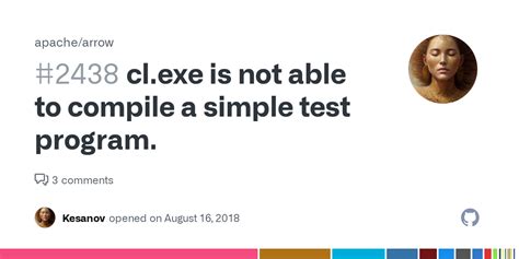 cl exe is not able to compile a simple test program · issue 2438