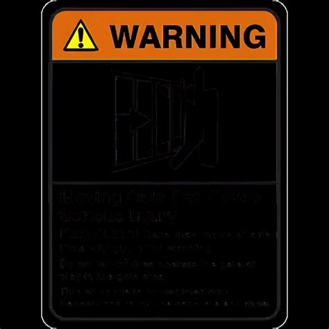 Moving Gate Warning Sign Rifft Safety