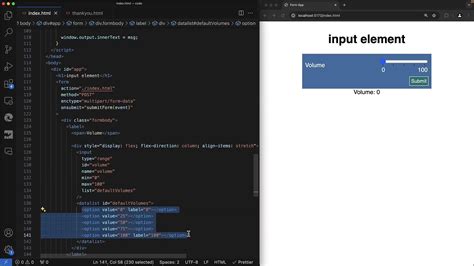 implementation of a range slider in web forms