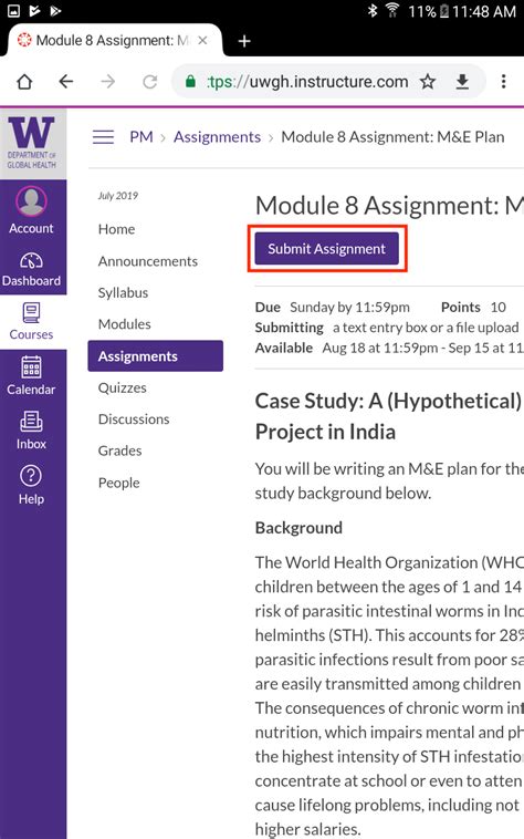 How To Upload A File As An Assignment Submission Using An Android Device
