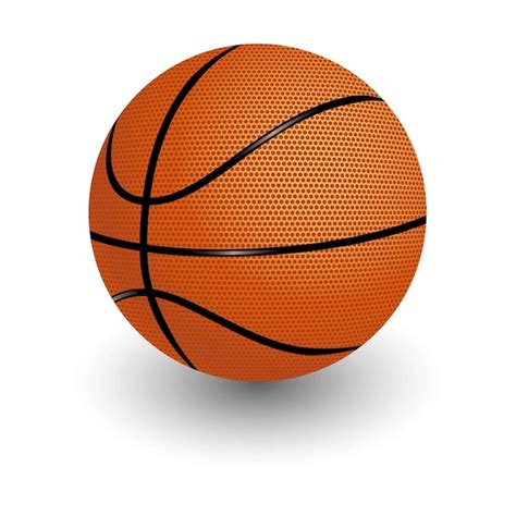Basket Ball Vecteur Réaliste 3d Isolé Sur Fond Blanc Ballon Rond