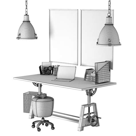Draftsman Desk 3d Model 9 3ds Max Fbx Unknown Free3d