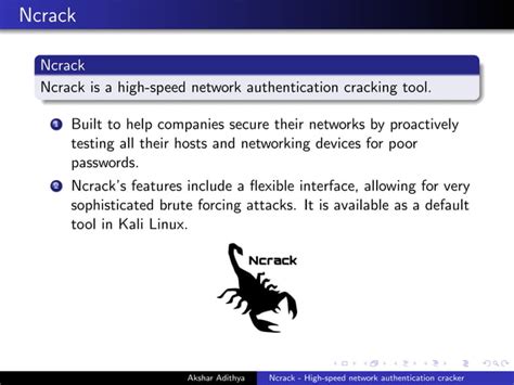 System Securirty Password Cracking Tool Ncrack Ppt