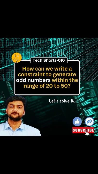 How To Write A Constraint To Generate Odd Numbers Within 20 To 50 In