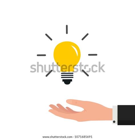 Hand Lamp Idea Vector Free Space Stock Vector Royalty Free 1071685691