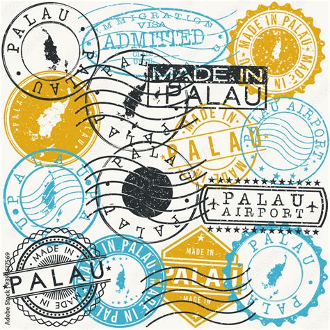 Palau Set Of Stamps Travel Passport Stamp Made In Product Design