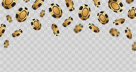 검은 포커 칩 투명한 배경에 토큰으로 황금을 떨어 뜨립니다 카지노 게임 디자인 전단지 포스터 배너 웹 광고에 대 한 벡터 일러스트 레이 션 0명에 대한 스톡 벡터 아트 및