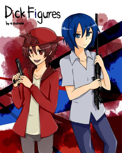 Red Blue Dick Figures By Hairgreentea On Deviantart