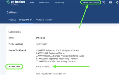 Updating Payment Info CE Broker