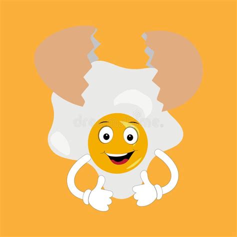 Fumetto Kawaii Personaggio Di Una Mascotte Di Uova Fritte
