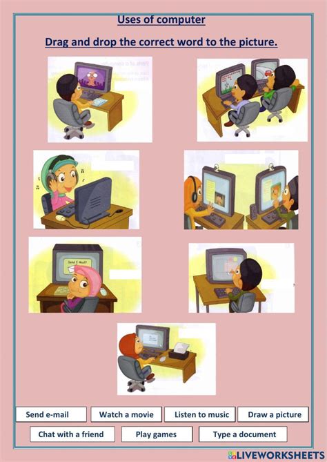 Grade 1 Ws Uses Of Computer Online Exercise For Live Worksheets