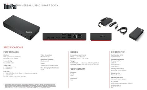 Lenovo ThinkPad Universal Thunderbolt 4 Smart Dock Und Universal USB C