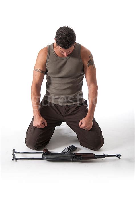 Kneeling Man Front View