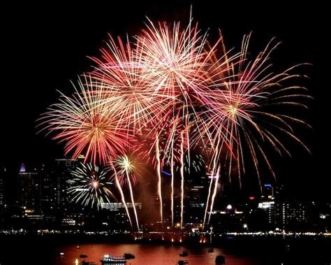 Premium Photo Firework Display At Night