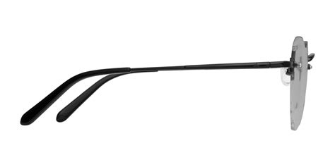 Black Geek Chic Titanium Geometric Tinted Sunglasses With Light Gray