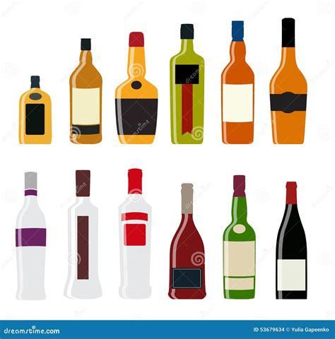 Vector Illustration Of Silhouette Alcohol Bottle Stock Vector