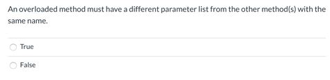 Solved An Overloaded Method Must Have A Different Parameter
