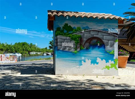 The Canal Du Midi Painted Hut Near The Villeneuve Lock Villeneuve Les