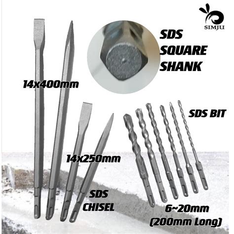 Sds Plus Square Shank Impact Hammer Chisel And Bit Shopee Malaysia