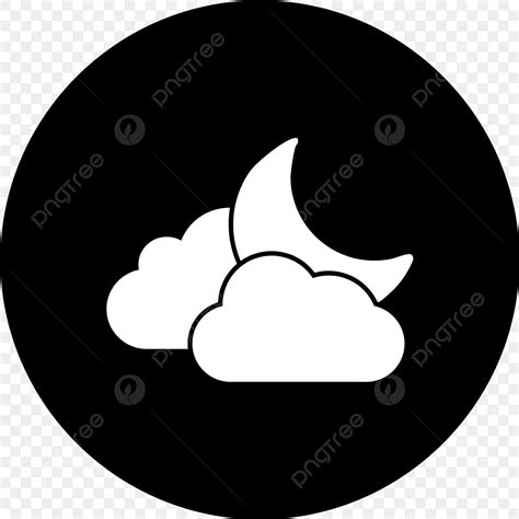 Gambar Ikon Awan Dan Bulan Berawan Bulan Malam PNG Dan Vektor Dengan